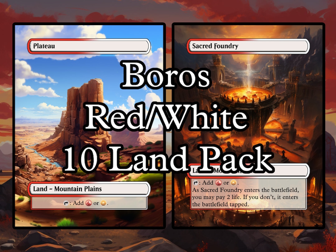 MTG Boros Land Proxy Set Red and White Dual Land Cards - Etsy