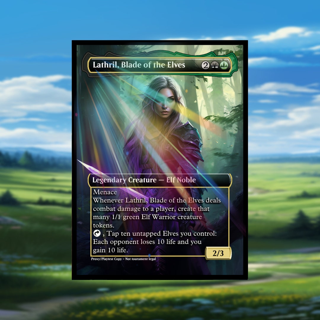 Foil Lathril Blade of the Elves MTG Proxy Game Card Custom Cards for ...