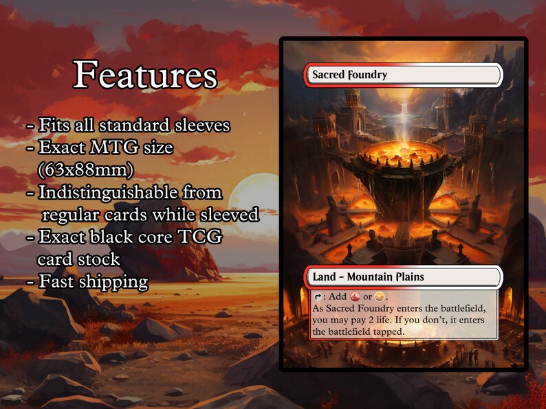 MTG Boros Land Proxy Set Red and White Dual Land Cards - Etsy