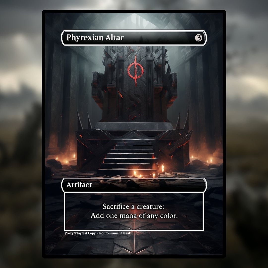 Phyrexian Altar Proxy Clear Frame Custom Game Card for Commander ...
