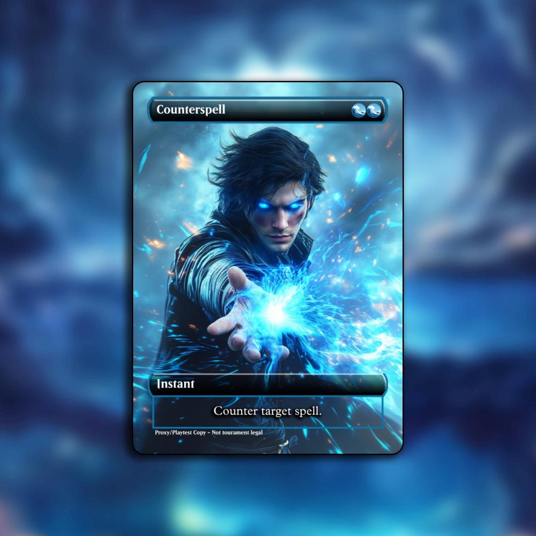 Counterspell MTG Proxy - Borderless Frame - Custom Art Game Cards for ...