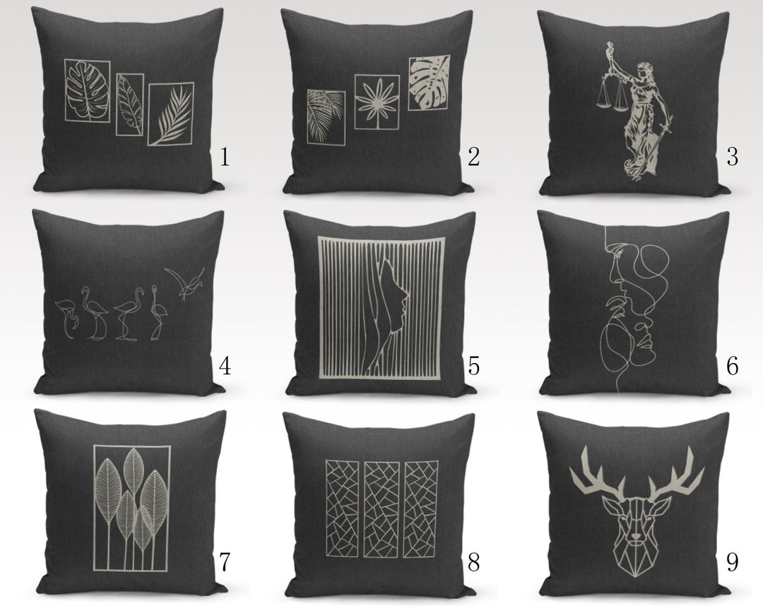 Bold Elegance: Black Beauty in Unique Design Throw Pillows, Livingroom ...
