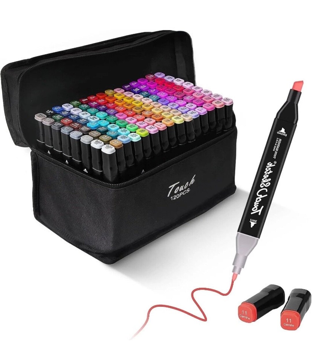 120 Colours Dual Tip Twin Marker Pens Set Artist Sketch Markers Drawing ...