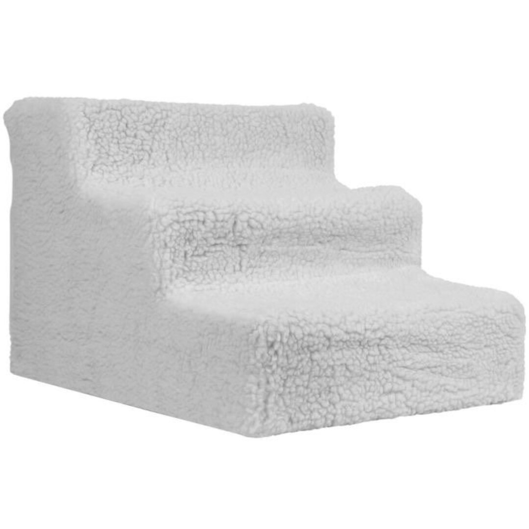 3 Step Pet Stairs for Small Dog Cat, Washable Cover, Non-slip, Pet Ramp ...