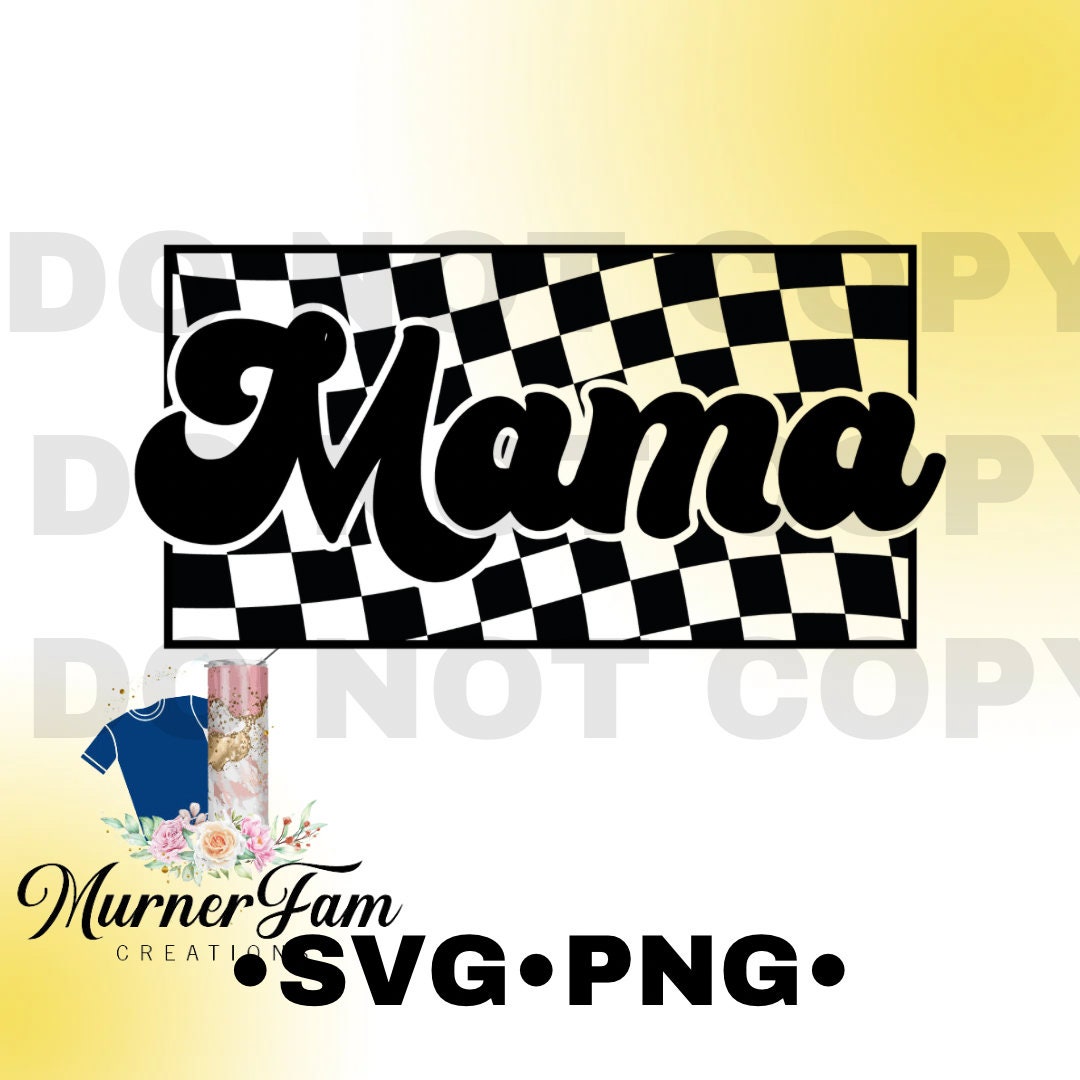 Checkered Mama SVG PNG - Etsy