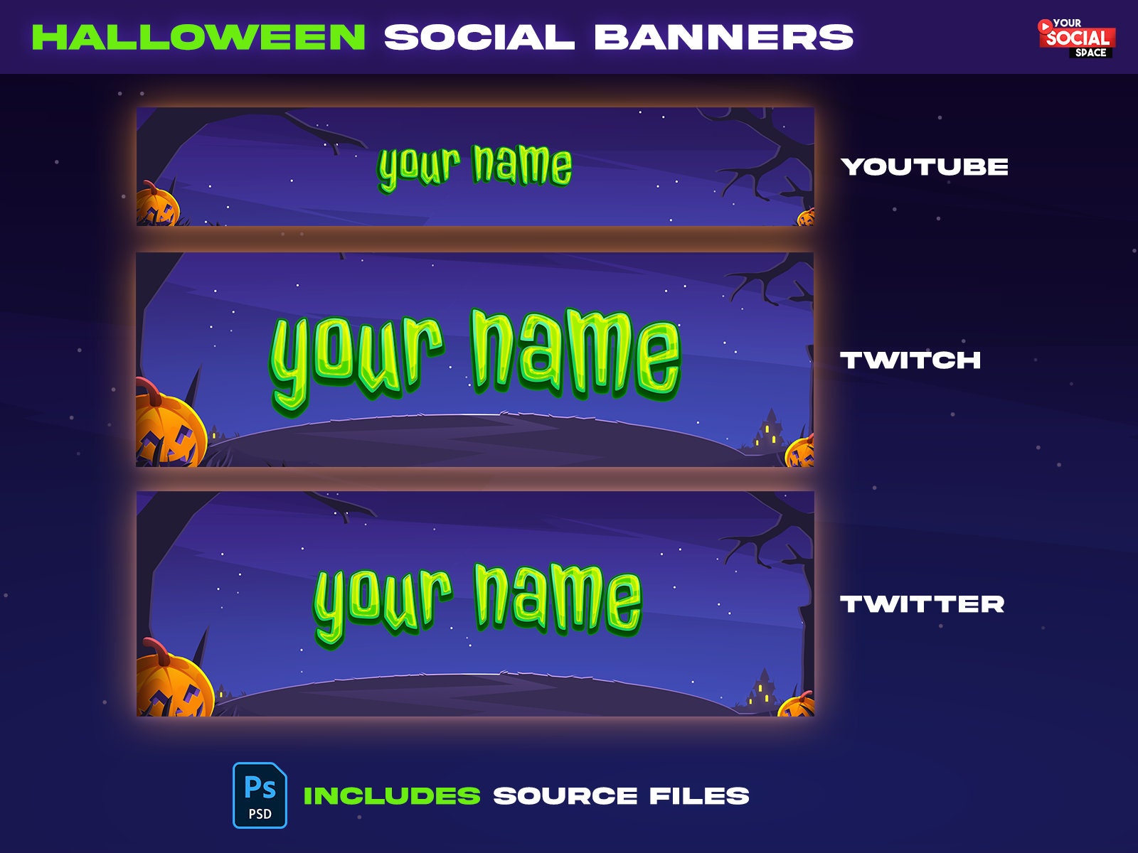 ANIMATED Halloween Stream Overlay | Animated Pumpkin Twitch Overlay ...