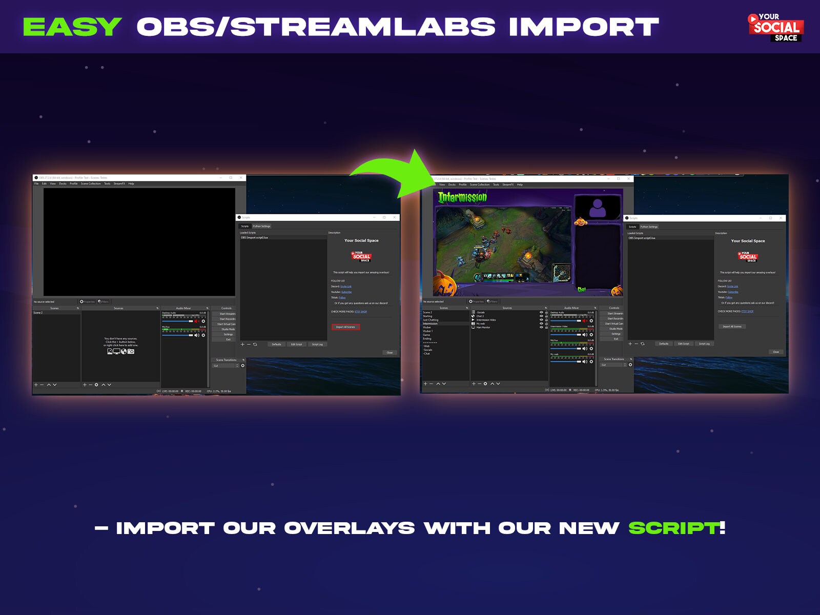 ANIMATED Halloween Stream Overlay | Animated Pumpkin Twitch Overlay ...