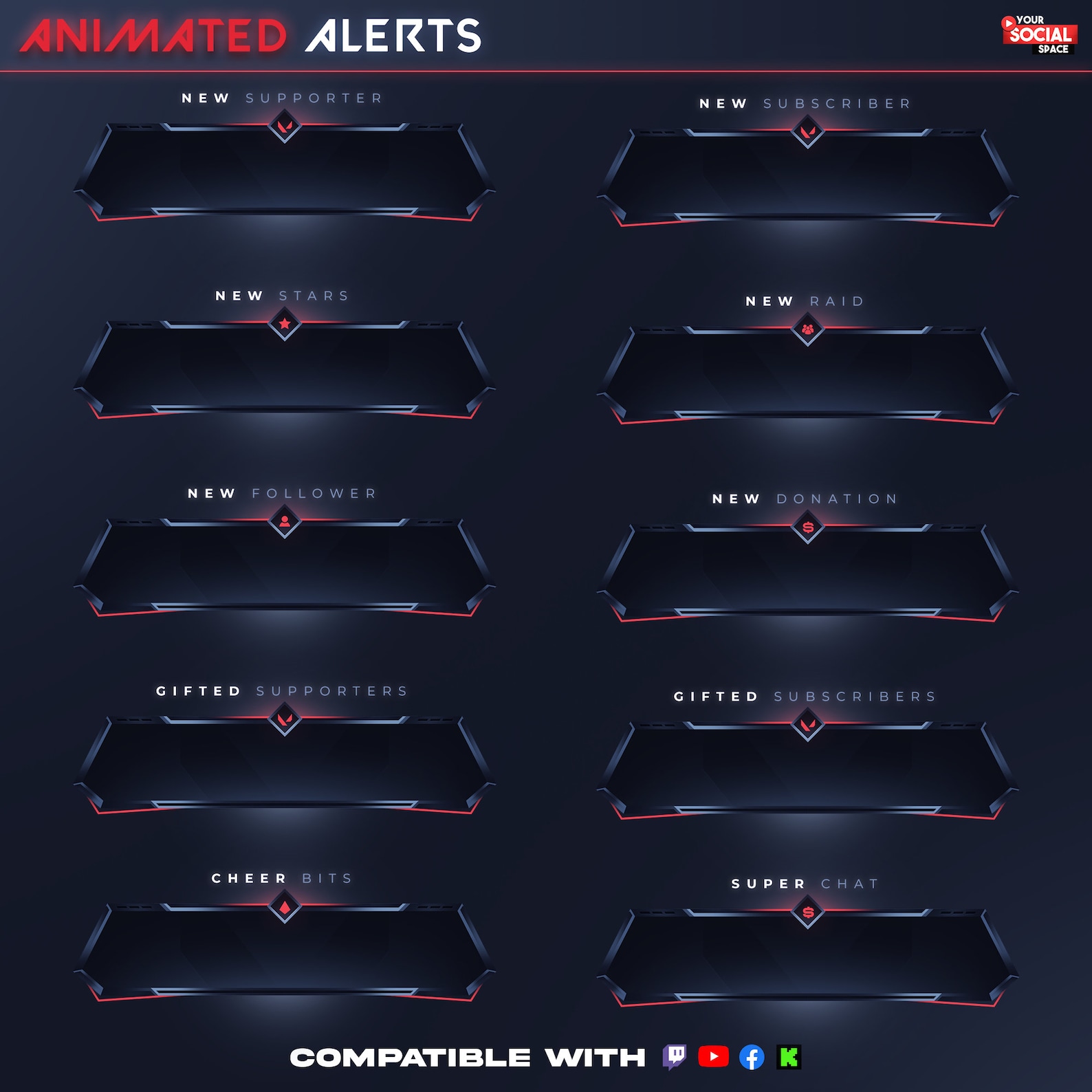 ANIMATED Valorant Stream Overlay | Valorant Live Stream Pack | Red ...