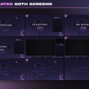 ANIMATED Goth Twitch Overlay | Witchy Twitch Overlay | Vtuber Overlay Pack | Celestial Gothic ...