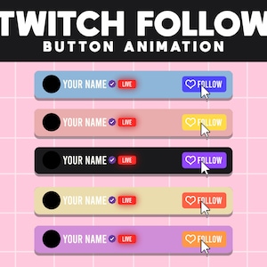 Twitch Follow Button Animation: Pop-up Stream Overlay - Etsy