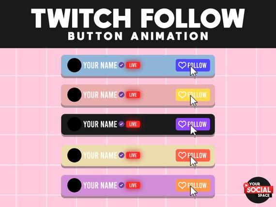 Twitch Follow Button Animation Pop-up Follow Animation - Etsy