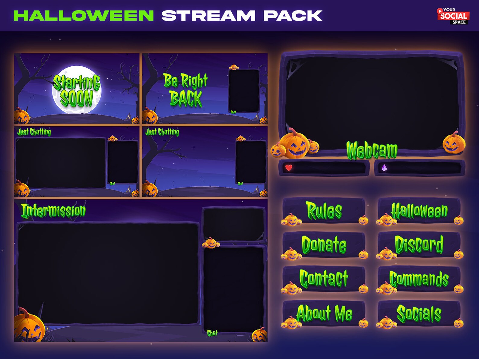 Halloween Stream Overlay | Witch Twitch Overlay | Halloween Twitch ...