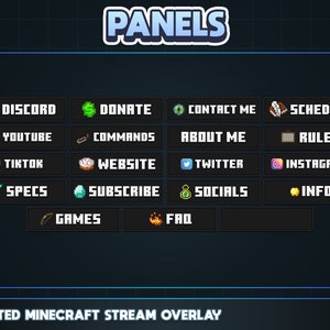Animated Minecraft Twitch Overlay | Minecraft Stream Package | OBS Live ...
