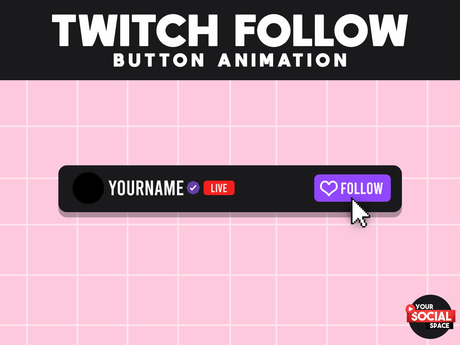 Twitch Follow Button Animation: Pop-up Stream Overlay - Etsy