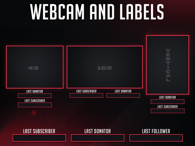Animated Red Overlay Package | Red Twitch Overlay Pack | Scenes ...