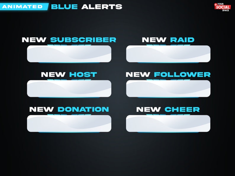 Animated Blue Twitch Overlay Package | Blue Twitch Overlay Animated ...