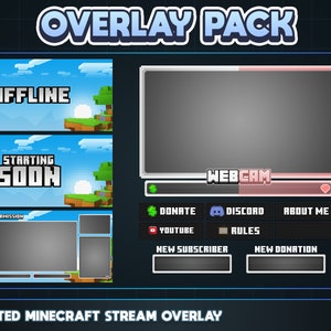 Animated Minecraft Twitch Overlay | Minecraft Stream Package | OBS Live ...