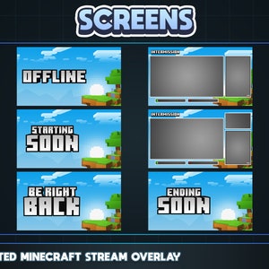 Animated Minecraft Twitch Overlay | Minecraft Stream Package | OBS Live ...