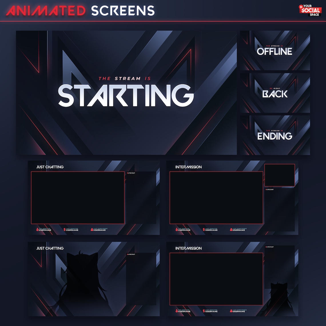 ANIMATED Valorant Stream Overlay | Valorant Live Stream Pack | Red ...