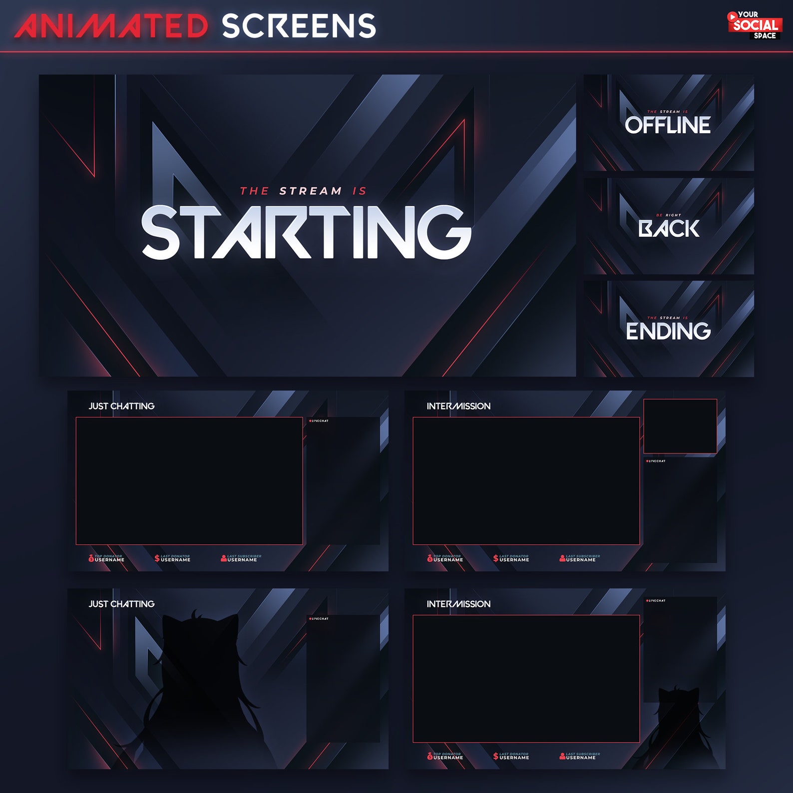 ANIMATED Valorant Stream Overlay | Valorant Live Stream Pack | Red ...