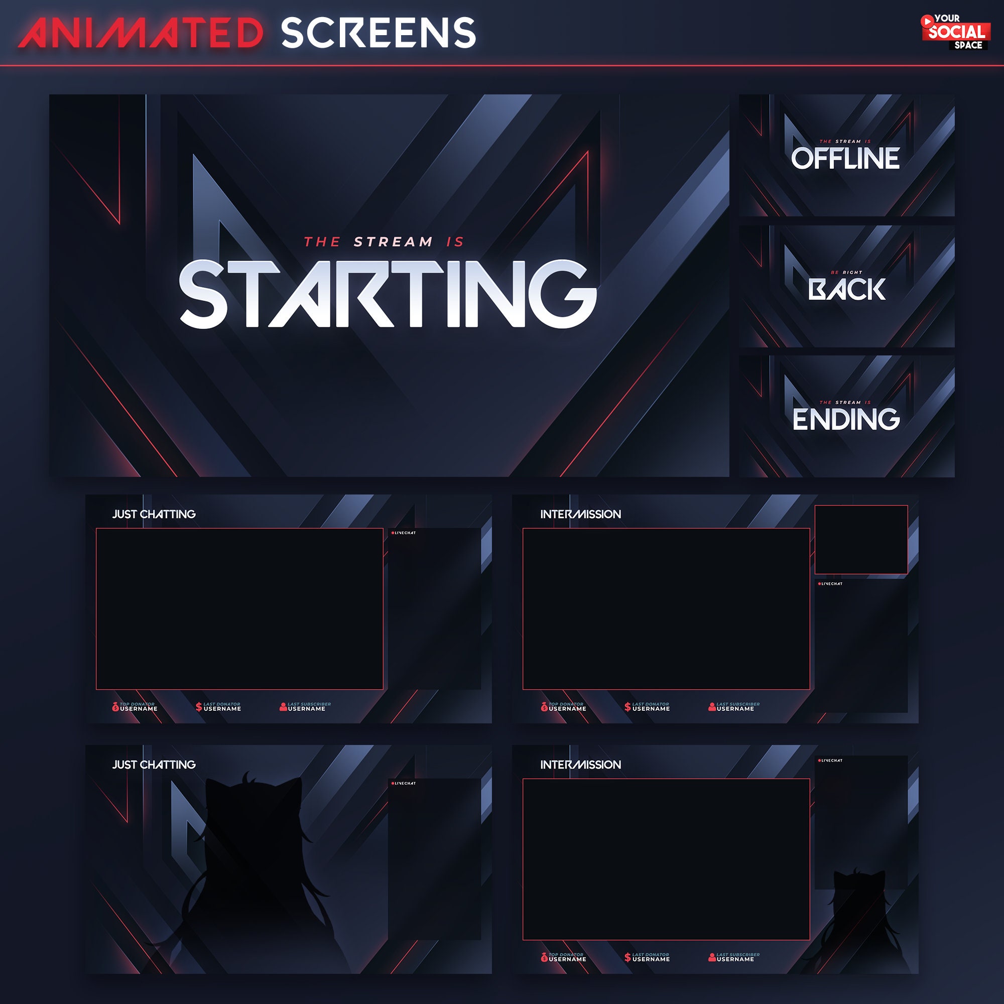 ANIMATED Valorant Stream Overlay | Valorant Live Stream Pack | Red ...