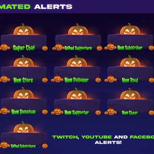ANIMATED Halloween Stream Overlay | Animated Pumpkin Twitch Overlay ...