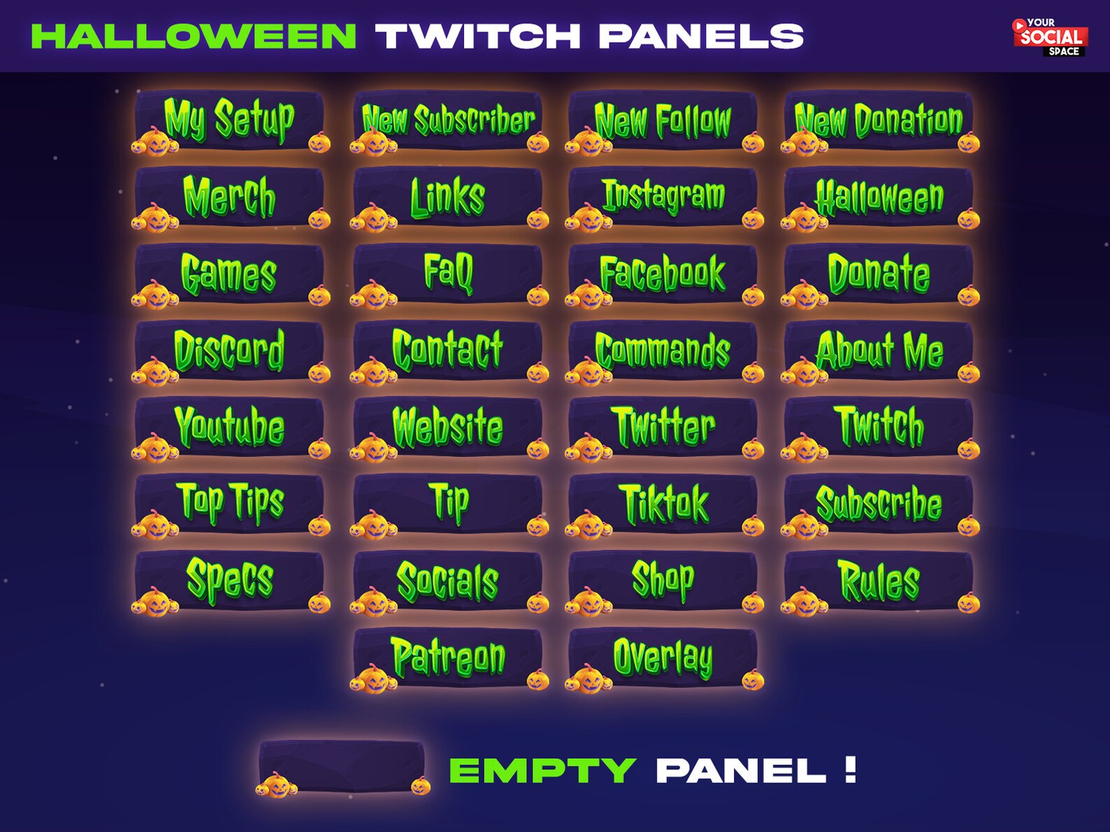 ANIMATED Halloween Stream Overlay | Animated Pumpkin Twitch Overlay ...
