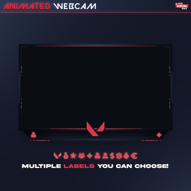 ANIMATED Valorant Stream Overlay | Valorant Live Stream Pack | Red & Blue | Stream Assets | Cool ...