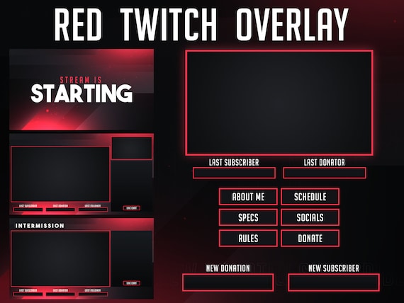 Animated Red Overlay Package Red Twitch Overlay Pack - Etsy