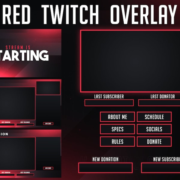 Twitch Scenes Animated Red - Etsy