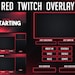 Animated Red Overlay Package | Red Twitch Overlay Pack | Scenes ...