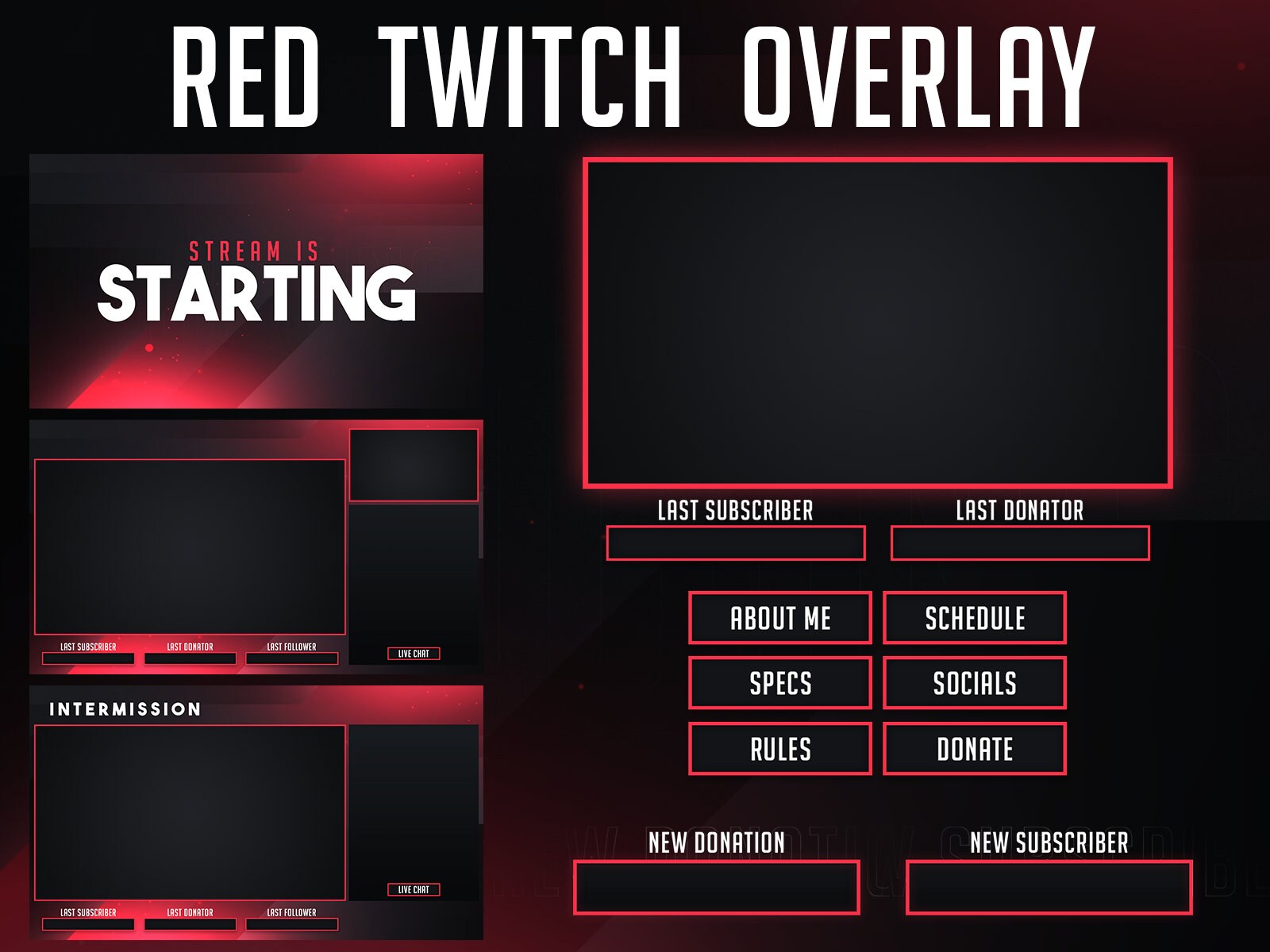 Animated Red Overlay Package Red Twitch Overlay Pack Scenes Screens ... Animated Red Overlay Package Red Twitch Overlay Pack Scenes Screens ...
