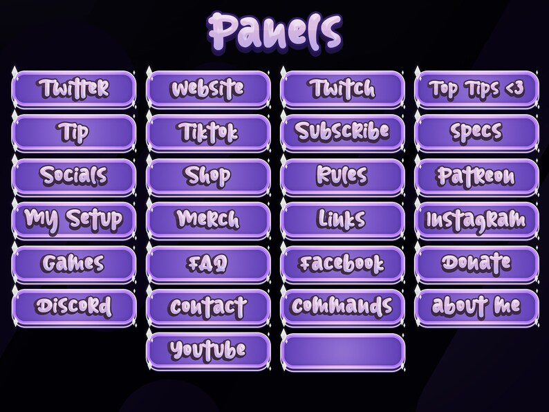 Purple Twitch Package Purple Twitch Overlay Purple Stream Package ...