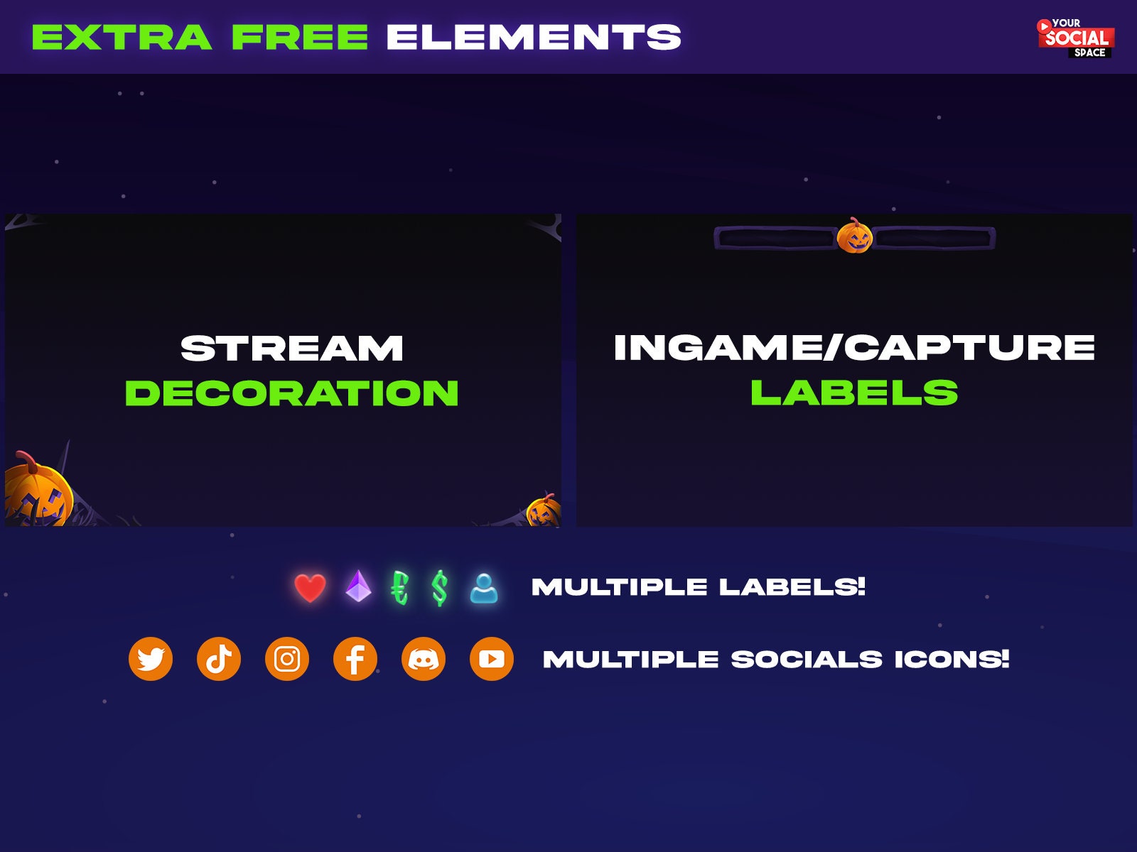 ANIMATED Halloween Stream Overlay | Animated Pumpkin Twitch Overlay ...