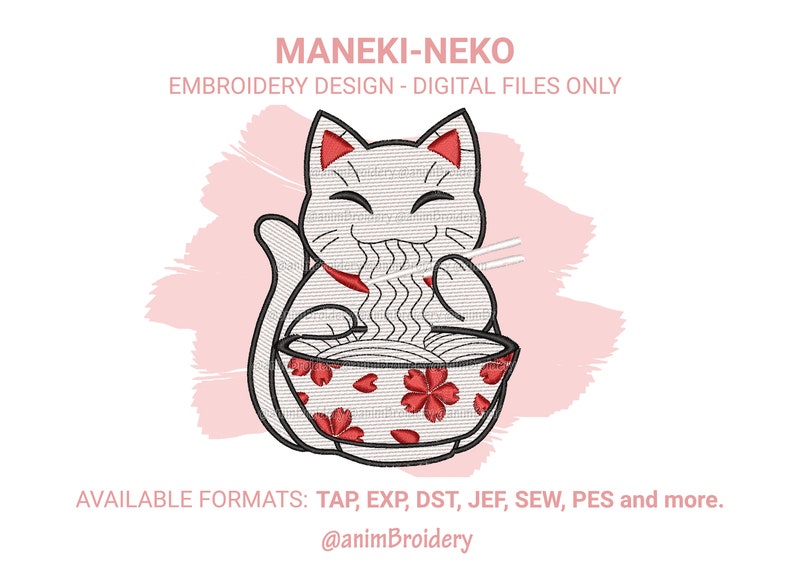 Maneki Neko Symbol Embroidery Design Machine Embroidery File - Etsy