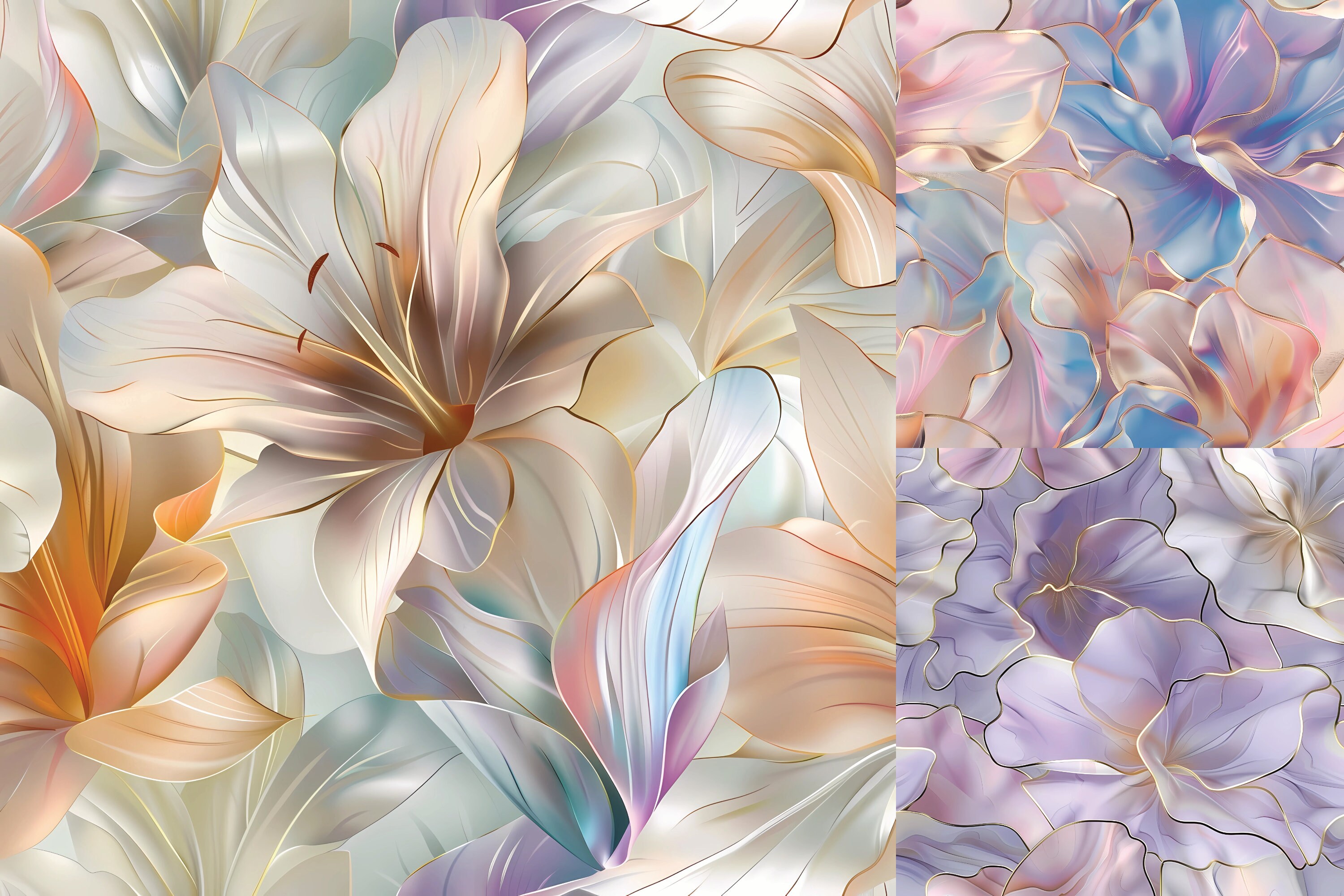 Elegant Pastel Pattern Printable Digital Papers for Covers ...