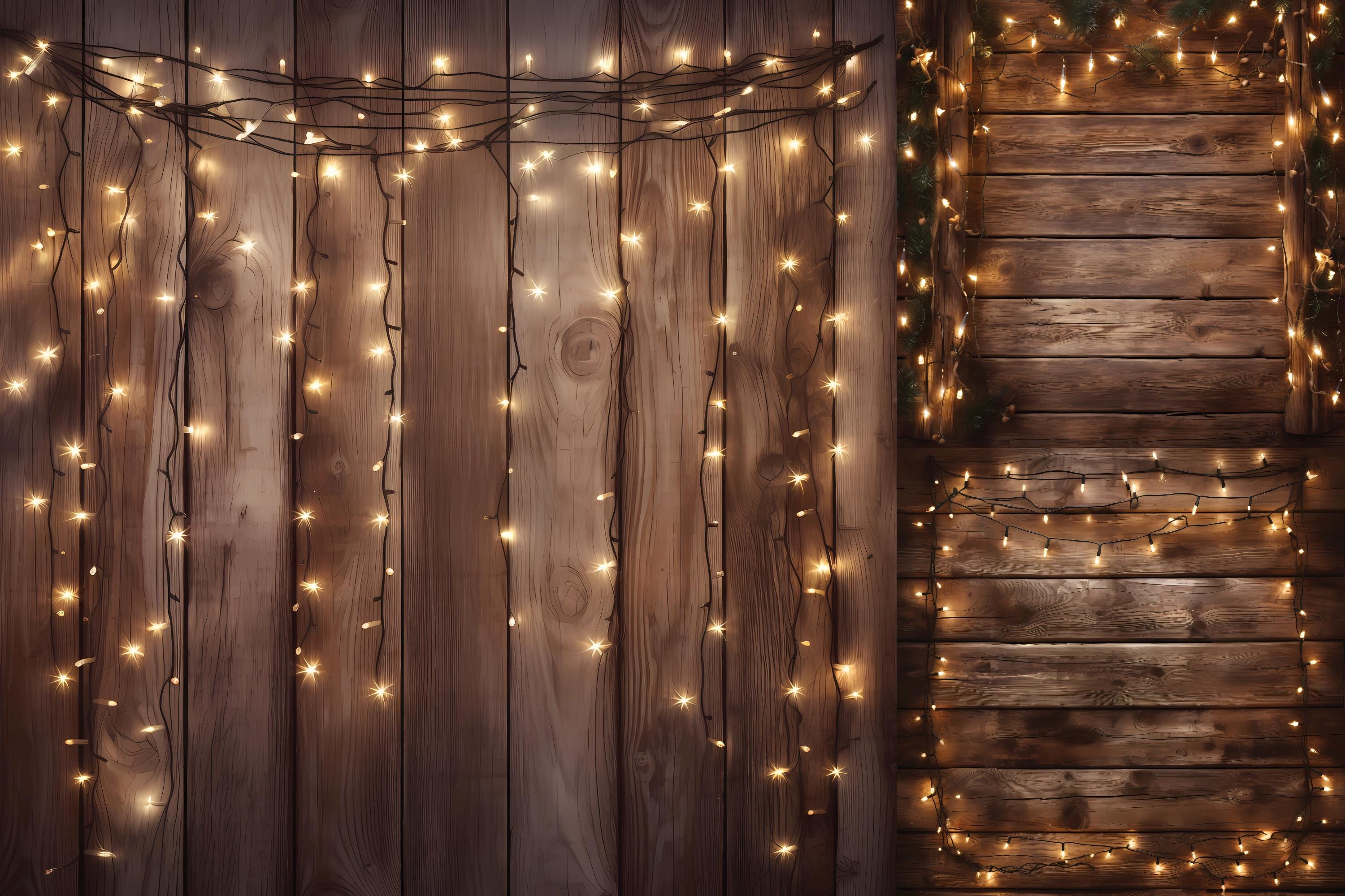 Rustic Christmas Wood Backgrounds, Holiday Digital Paper Set (instant ...