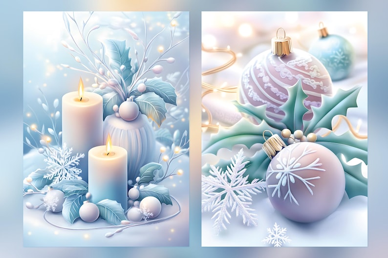 Light Blue Christmas Digital Paper: Winter Holiday Scrapbook & Crafts ...