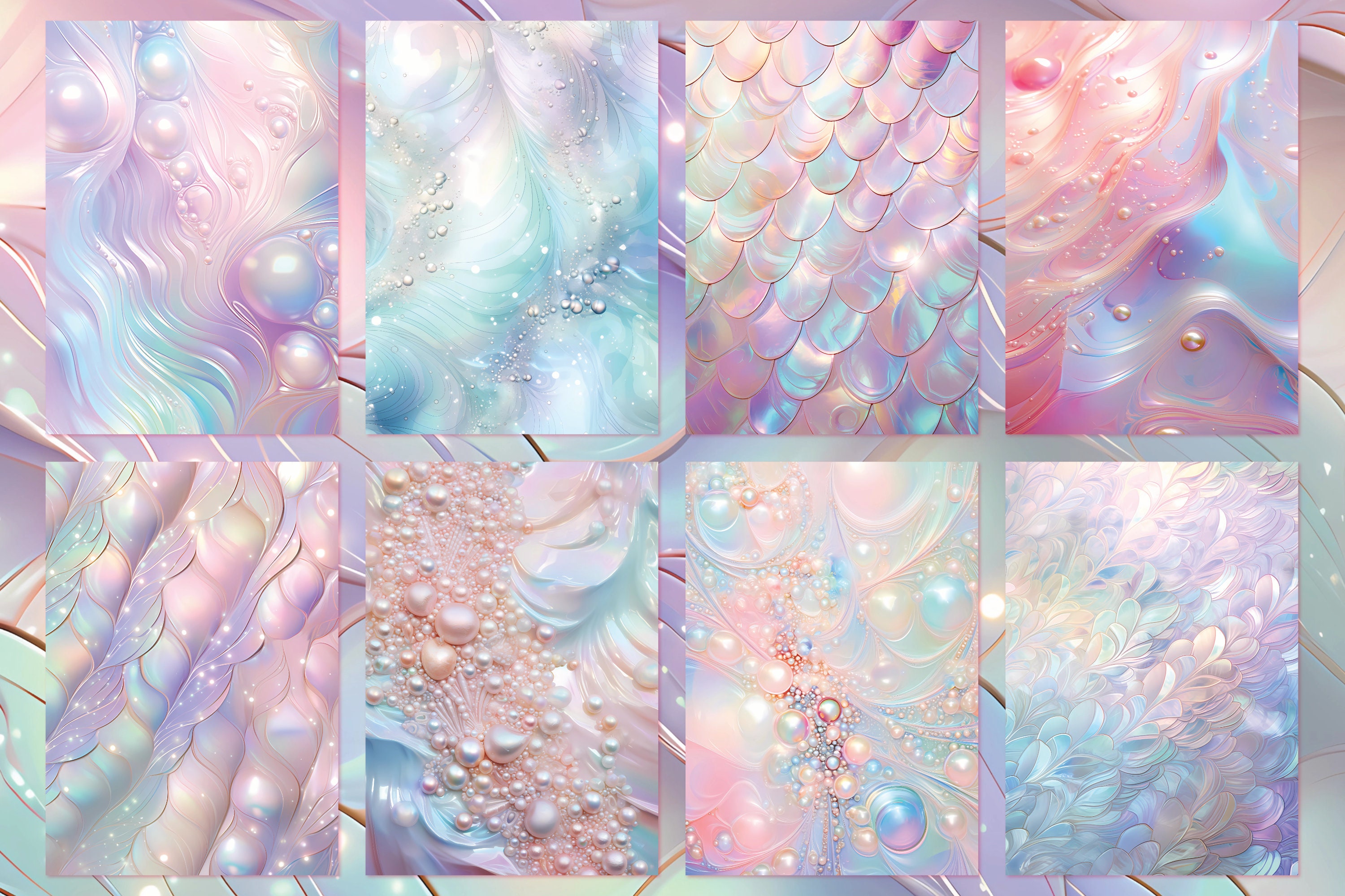 Pastel Pearl Printable Digital Papers. Ideal for Albums, Junk Journals ...