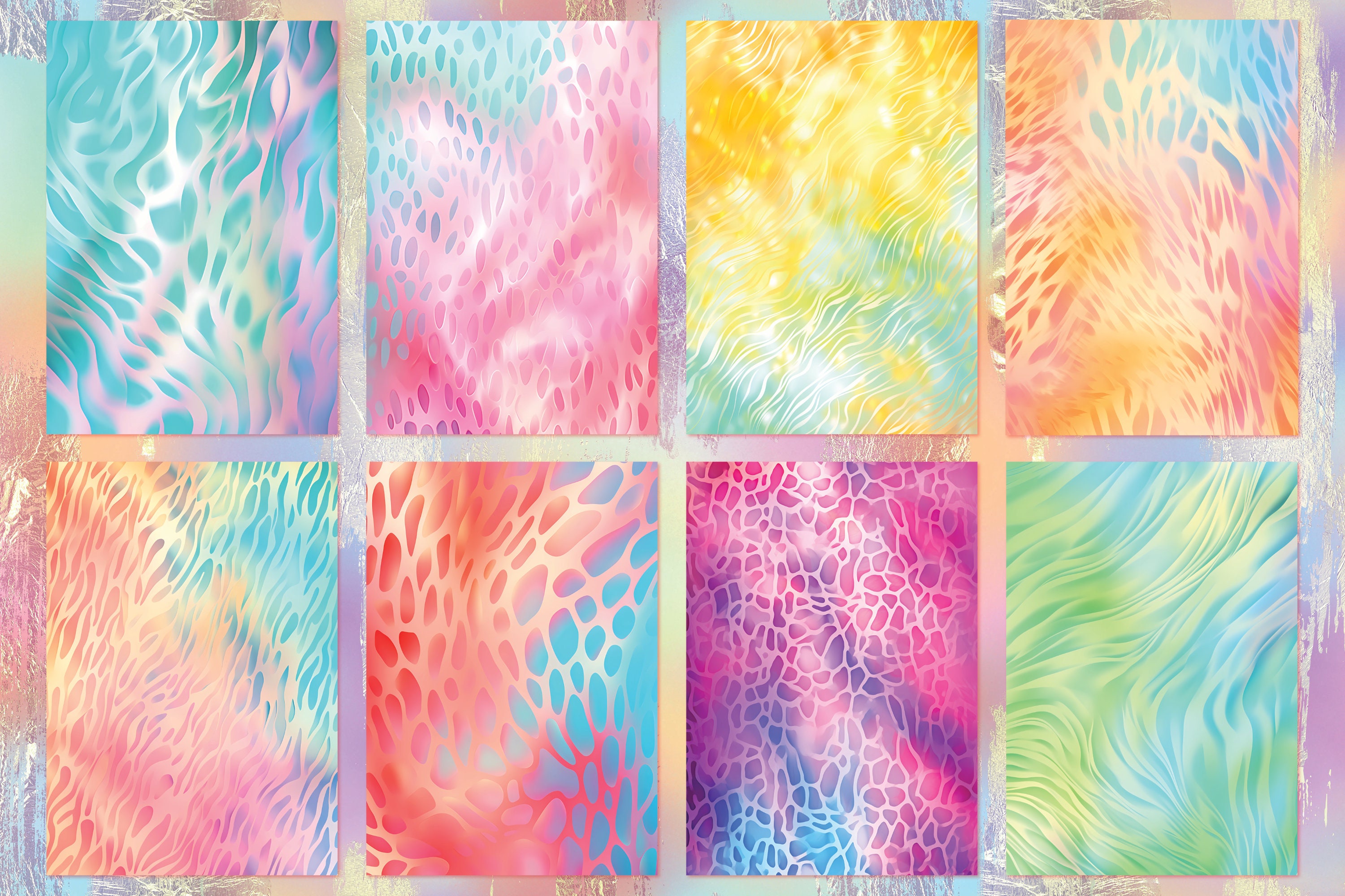 Pastel Animal Print Pattern Printable Digital Papers for Junk Journals ...