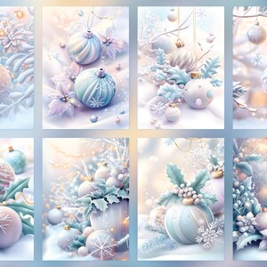 Light Blue Christmas Digital Paper: Winter Holiday Scrapbook & Crafts ...
