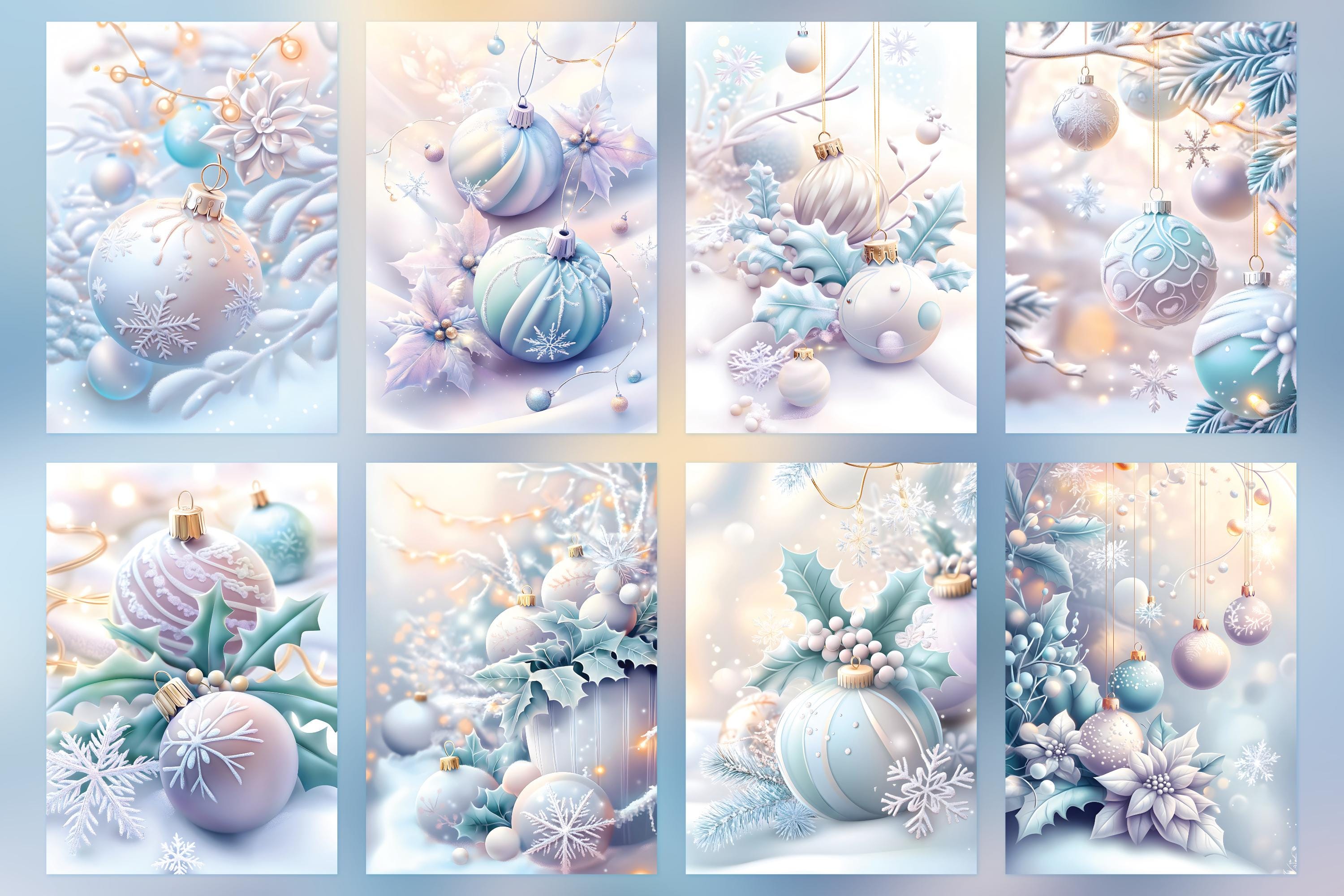 Light Blue Christmas Digital Paper: Winter Holiday Scrapbook & Crafts ...