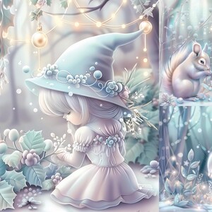 Enchanted Winter Forest Printable Digital Paper Downloads for ...