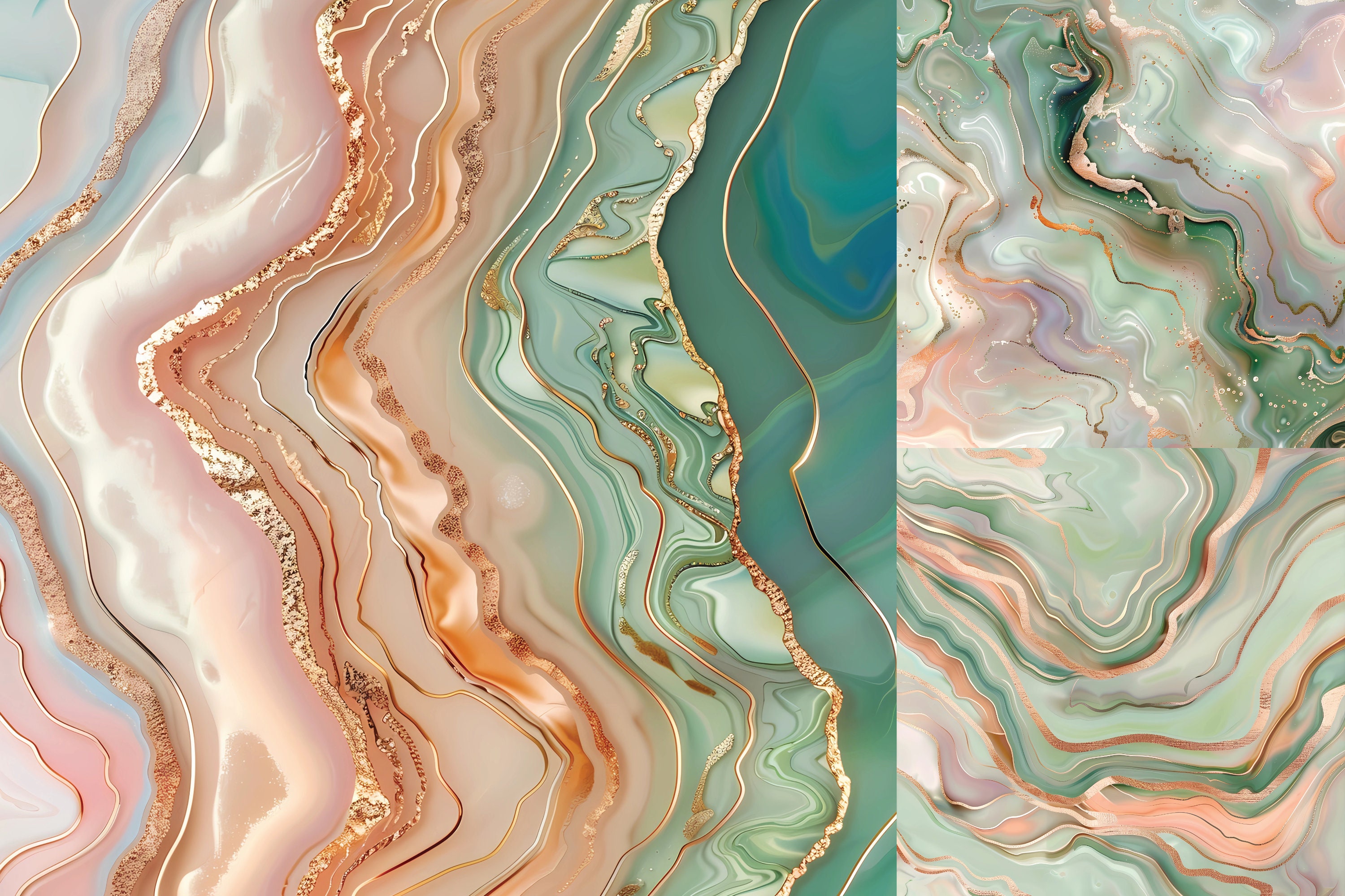 Pastel Green Pattern Printable Digital Papers for Scrapbooking ...