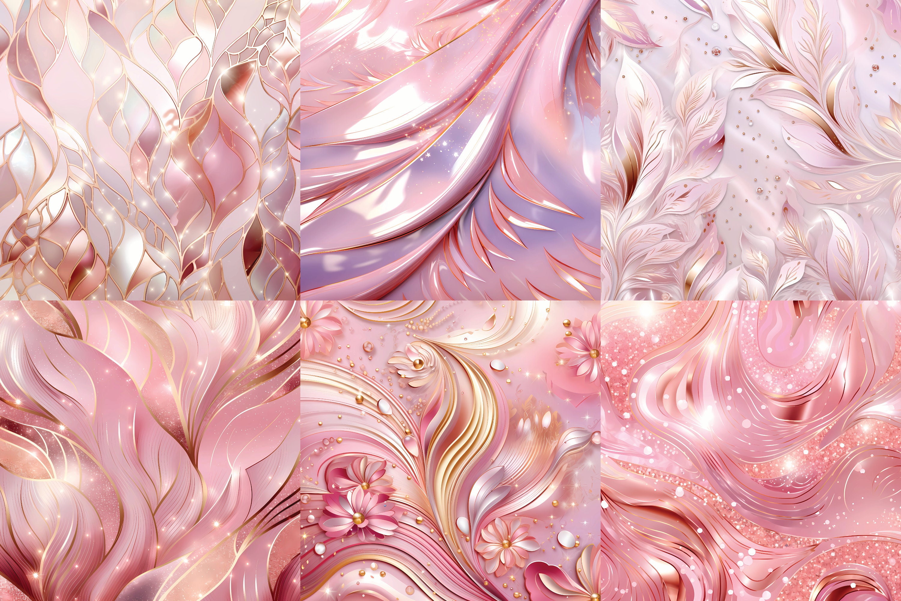 Elegant Pink Pattern Printable Digital Papers for Covers, Scrapbooks ...