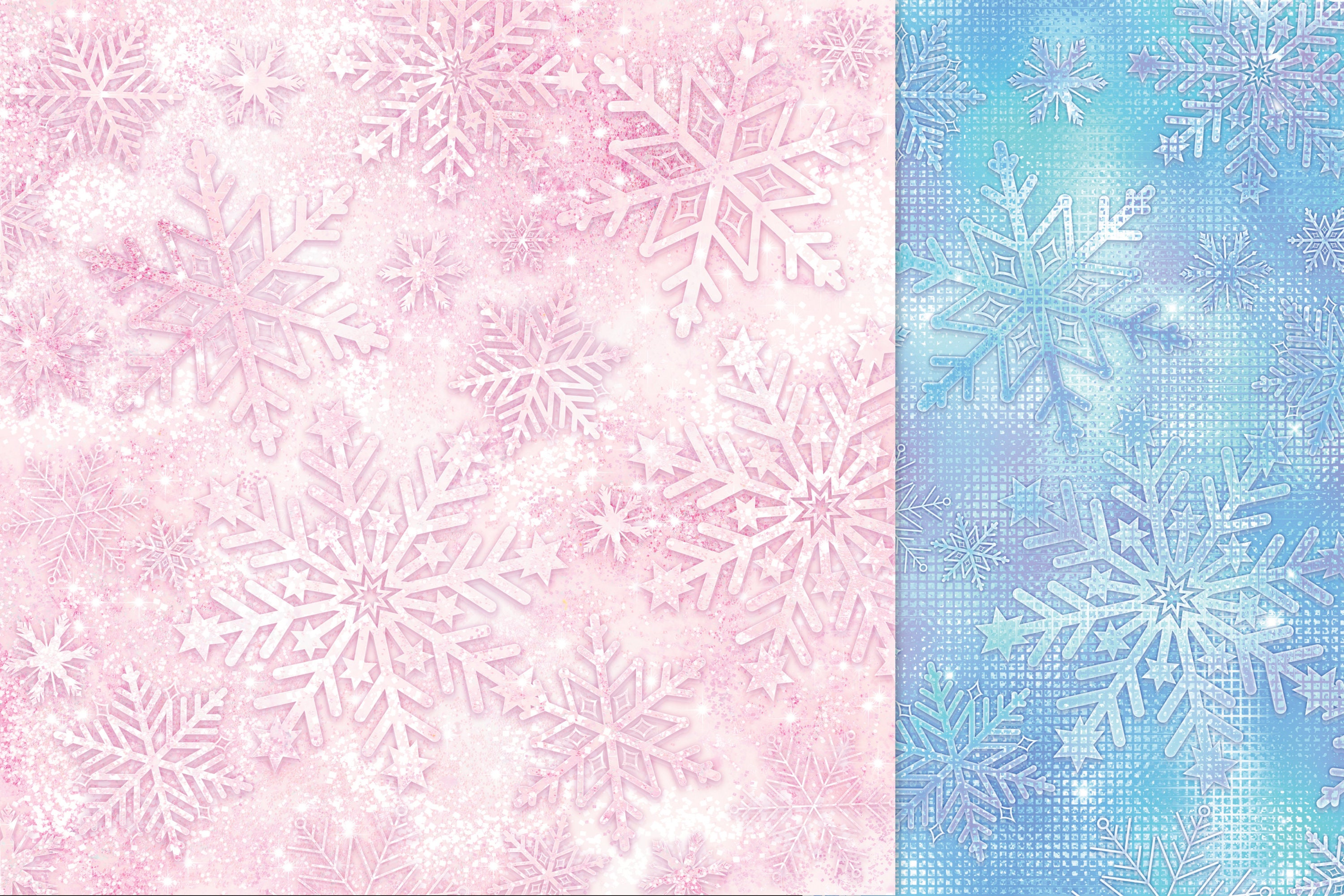 20 JPG Pastel Snowflake Digital Papers. 3000 Px X 3000 Px - Etsy
