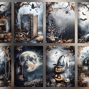 Grunge Halloween Digital Paper: Spooky Junk Journal Pages, Creepy ...