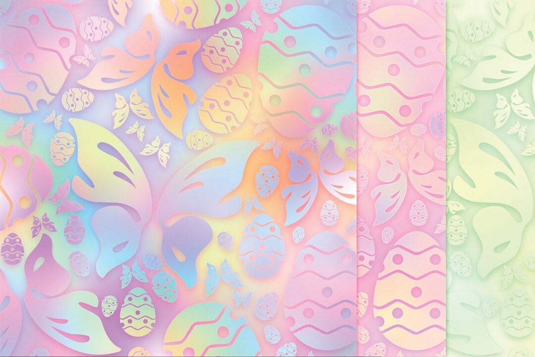 Pastel Easter Patterns - Printable Digital Paper Set With Easter Eggs ...