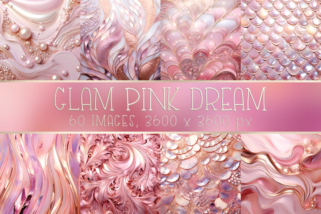 Elegant Pink Pattern Printable Digital Papers for Covers, Scrapbooks ...