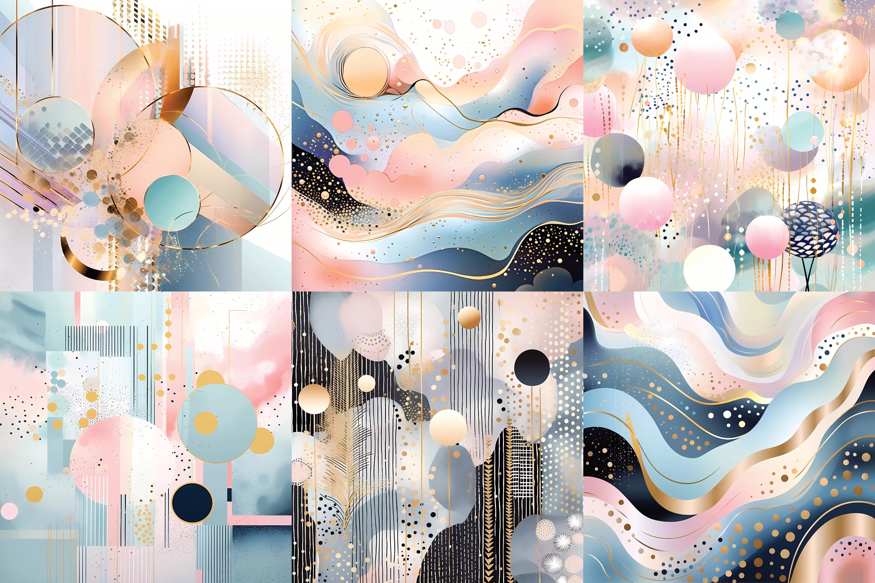 Abstract Pastel Background Printable Digital Papers. Ideal for Posters ...